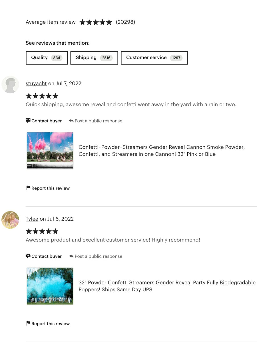 Confetti + Powder + Streamers Gender Reveal Cannons – POOF THERE IT IS!