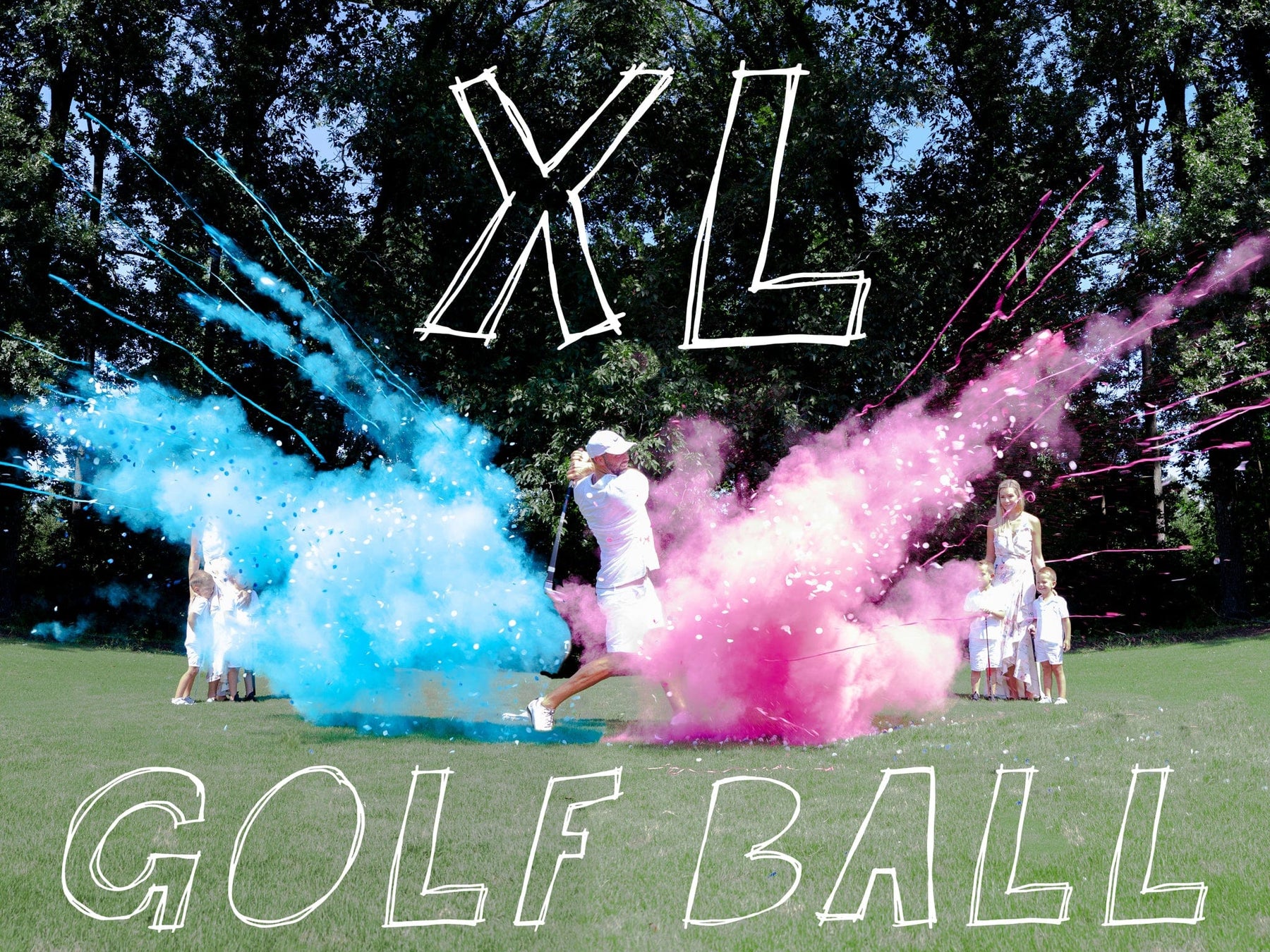 XL Golf Ball Gender Reveal – POOF THERE IT IS!