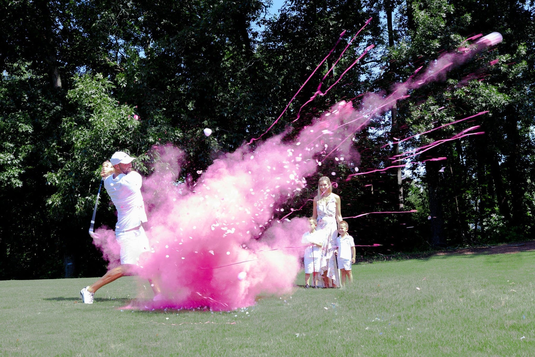 XL Golf Ball Gender Reveal – POOF THERE IT IS!